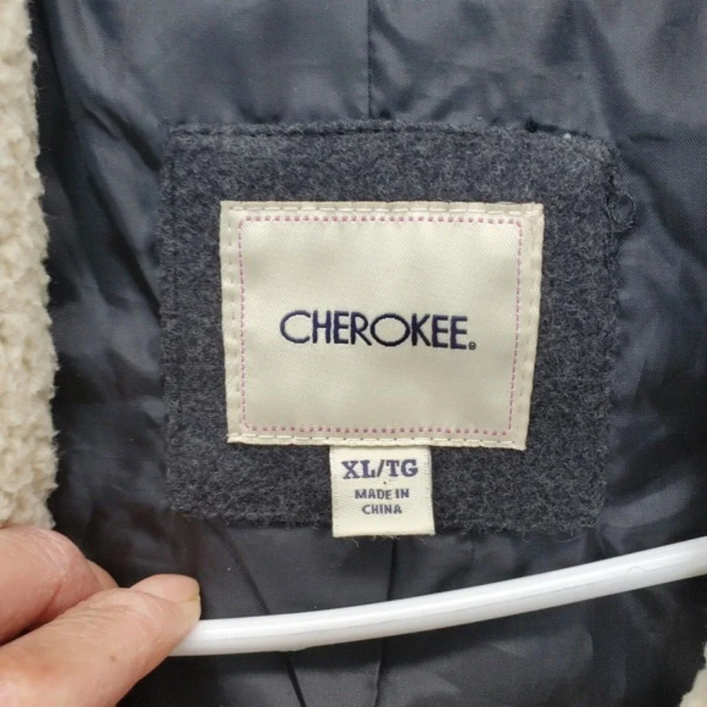 Cherokee | Jackets & Coats | Cherokee Coat Youth Xl Gray Sherpa Lined ...